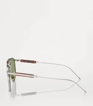 Brunello Cucinelli Acetate Aviator Sunglasses - Silver