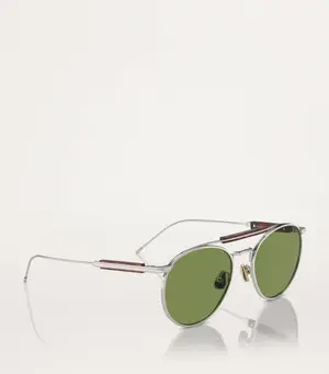 Brunello Cucinelli Acetate Aviator Sunglasses - Silver