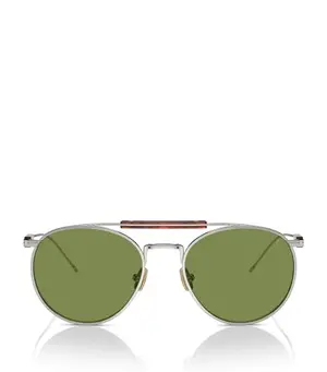Brunello Cucinelli Acetate Aviator Sunglasses - Silver