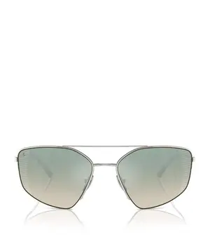 FERRARI Acetate Aviator Sunglasses - Silver