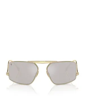 FERRARI Metal Rectangular Sunglasses - Gold