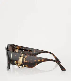 JIMMY CHOO Acetate Oversized Sunglasses - Brown