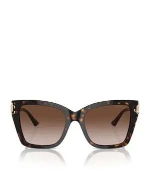 JIMMY CHOO Tortoiseshell Cat Eye Sunglasses - Brown