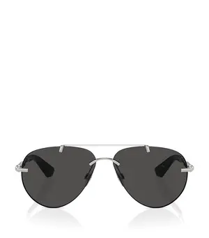 Burberry Acetate Aviator Sunglasses - Silver