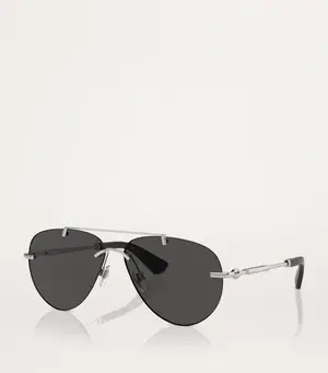 Burberry Acetate Aviator Sunglasses - Silver