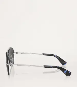 Burberry Acetate Aviator Sunglasses - Silver