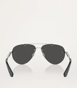 Burberry Acetate Aviator Sunglasses - Silver