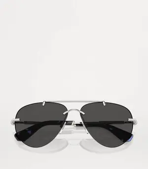 Burberry Acetate Aviator Sunglasses - Silver