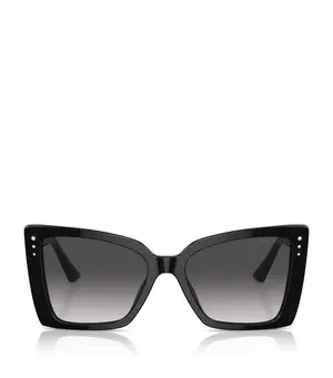 JIMMY CHOO Acetate Cat Eye Sunglasses - Black