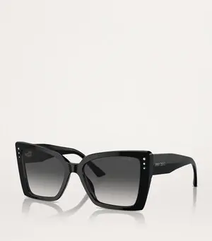 JIMMY CHOO Acetate Cat Eye Sunglasses - Black