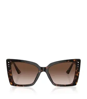 JIMMY CHOO Acetate Cat Eye Sunglasses - Brown
