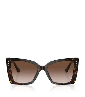 JIMMY CHOO Acetate Cat Eye Sunglasses - Brown