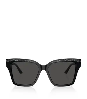 JIMMY CHOO Acetate Oversized Sunglasses - Black