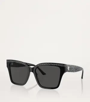 JIMMY CHOO Acetate Oversized Sunglasses - Black