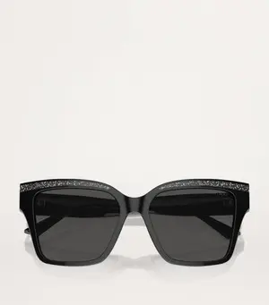 JIMMY CHOO Acetate Oversized Sunglasses - Black