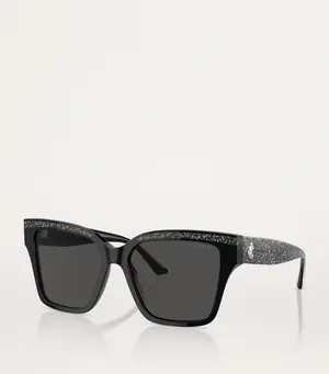 JIMMY CHOO Acetate Oversized Sunglasses - Black