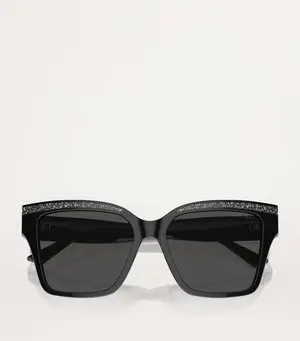 JIMMY CHOO Acetate Oversized Sunglasses - Black