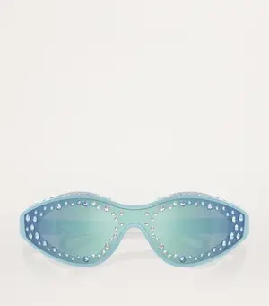 SWAROVSKI Embellished Sunglasses - Blue