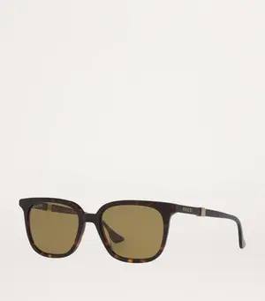 Gucci Acetate Square Frame Sunglasses - Brown
