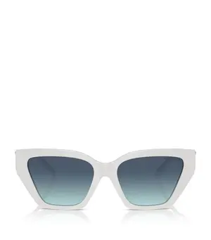 Tiffany & Co. Acetate Cat Eye Sunglasses - White