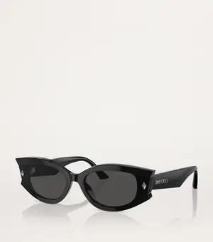 JIMMY CHOO Steel Cat Eye Sunglasses - Black