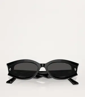JIMMY CHOO Steel Cat Eye Sunglasses - Black