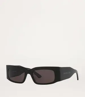 Balenciaga Acetate Rectangular Frame Sunglasses - Black