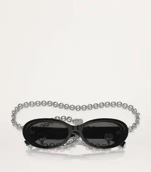 Tiffany & Co. Oval Chain Sunglasses - Black