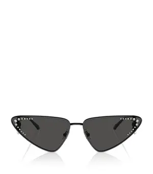 JIMMY CHOO Cat Eye Metal Sunglasses - Black