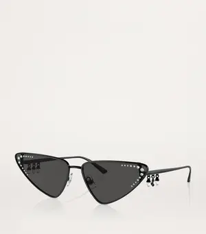 JIMMY CHOO Cat Eye Metal Sunglasses - Black