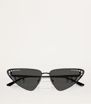 JIMMY CHOO Cat Eye Metal Sunglasses - Black