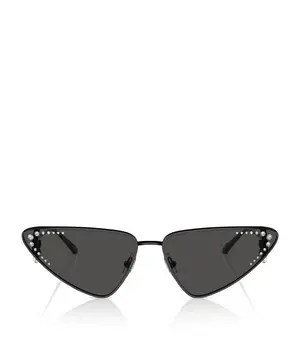 JIMMY CHOO Cat Eye Metal Sunglasses - Black