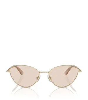 SWAROVSKI Sk7014 Metal Sunglasses - Gold