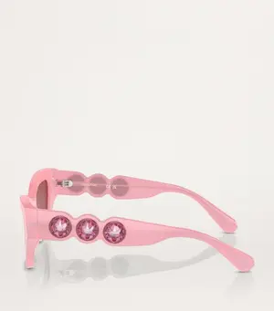 SWAROVSKI Sk6021 Acetate Cat Eye Sunglasses - Pink