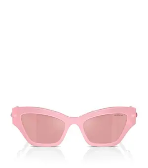 SWAROVSKI Sk6021 Acetate Cat Eye Sunglasses - Pink