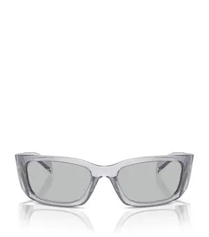 Prada Acetate Rectangular Frame Sunglasses - Grey