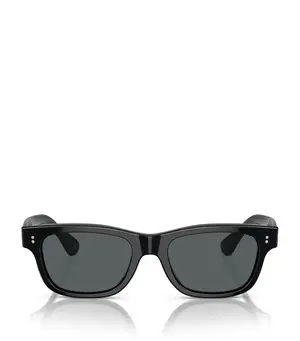 Oliver Spencer Rectangular Acetate Sunglasses - Black