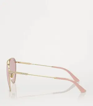 JIMMY CHOO Steel Aviator Sunglasses