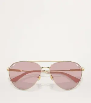 JIMMY CHOO Steel Aviator Sunglasses