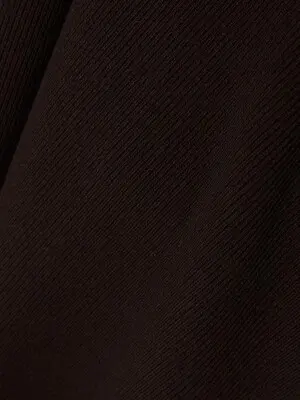 COURREGES Asymmetric Draped Ribbed-knit Midi Dress