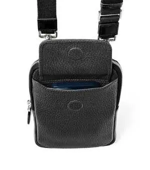 ASPINAL OF LONDON Leather Cross-body Phone Pouch - Black