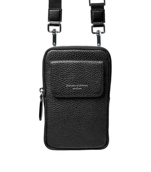 ASPINAL OF LONDON Leather Cross-body Phone Pouch - Black