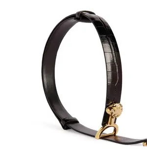 Maje Embellished Leather Horsebit Belt - Black