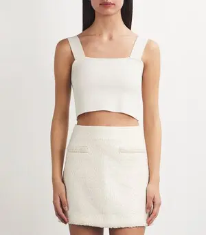 Maje Square-neck Crop Top - White