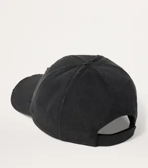 Miu Miu Denim Baseball Cap With Embroidered Logo - Black