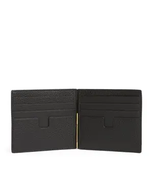 TOM FORD Leather Money Clip Wallet - Black