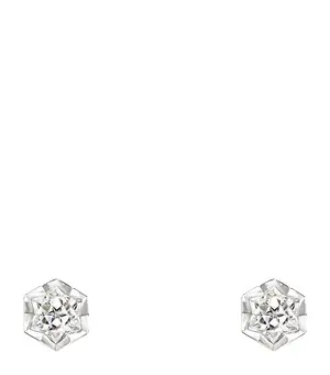 CHAUMET Bee Stud Earrings In White Gold And Diamond - Silver