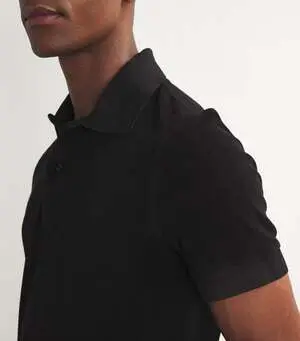 TOM FORD Towelling Polo Shirt - Black