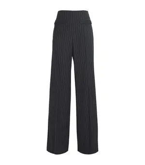 Sandro Pinstriped Wide-leg Tailored Trousers