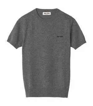 Miu Miu Cashmere Logo Sweater - Grey